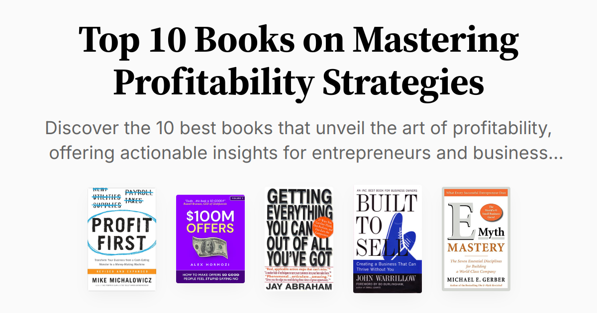 Top 10 Books on Mastering Profitability Strategies | Summary & Audio