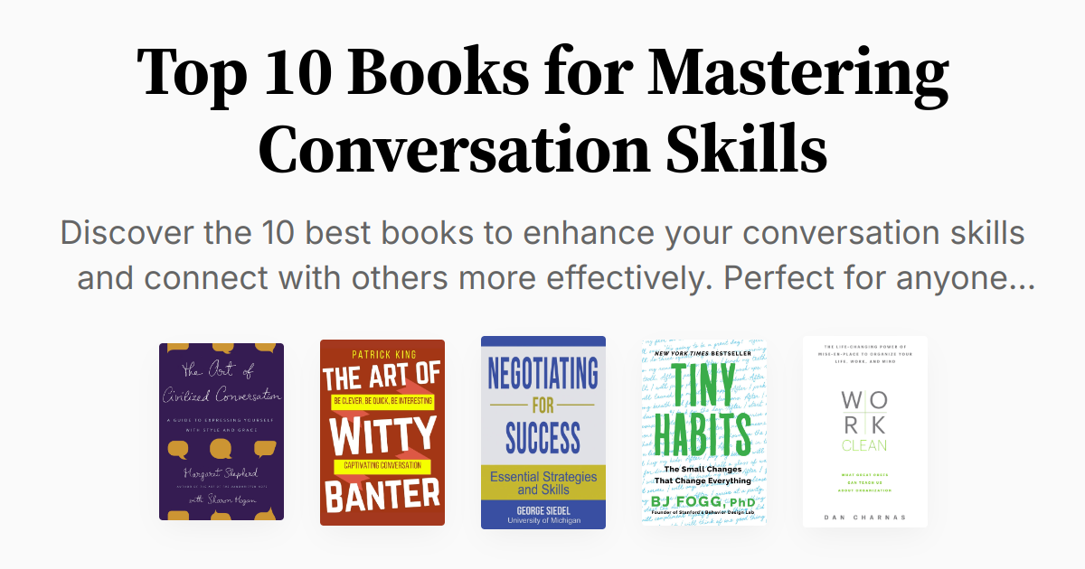 Top 10 Books for Mastering Conversation Skills | Summary & Audio
