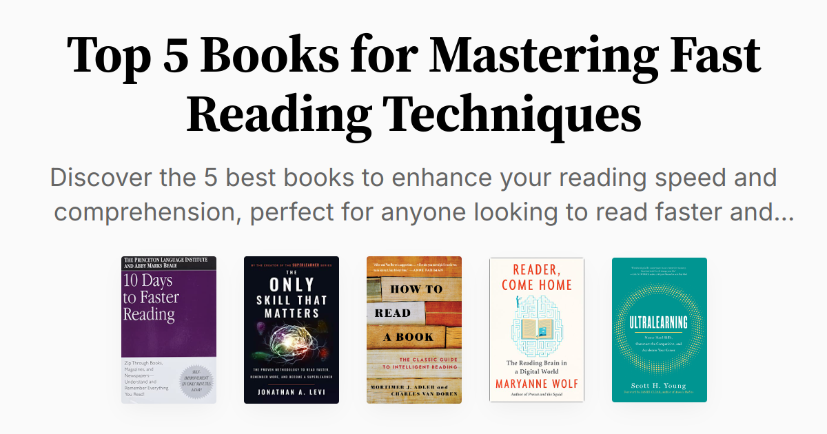 Top 5 Books for Mastering Fast Reading Techniques | Summary & Audio