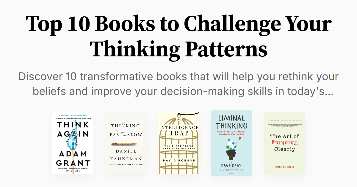Top 10 Books to Challenge Your Thinking Patterns | Summary & Audio