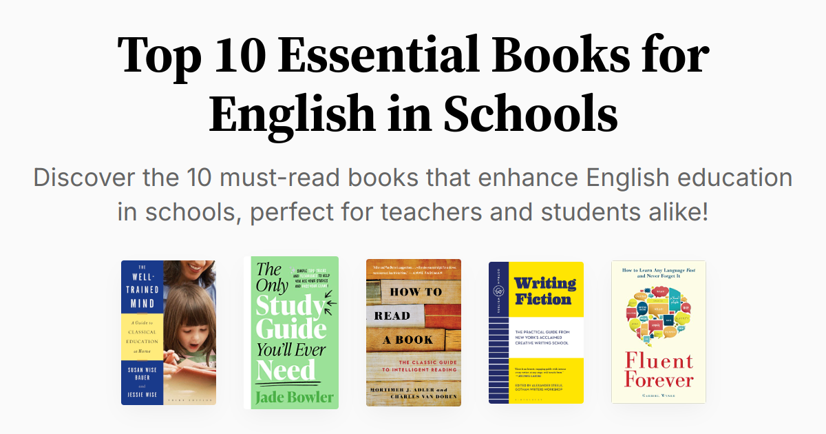 Top 10 Essential Books for English in Schools | Summary & Audio