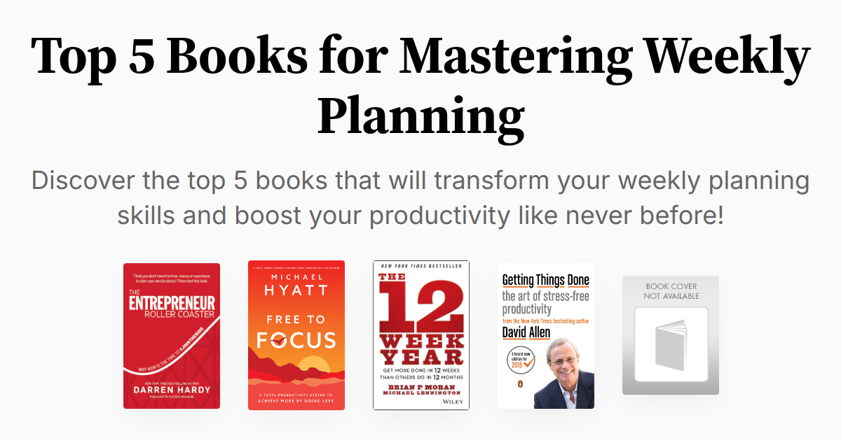 Top 5 Books for Mastering Weekly Planning | Summary & Audio