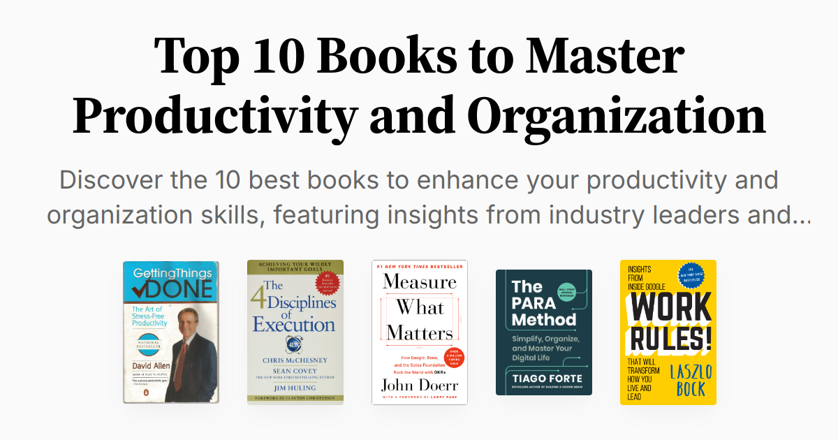 Top 10 Books to Master Productivity and Organization | Summary & Audio