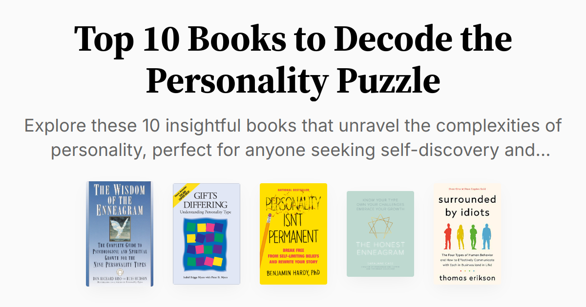 Top 10 Books to Decode the Personality Puzzle | Summary & Audio