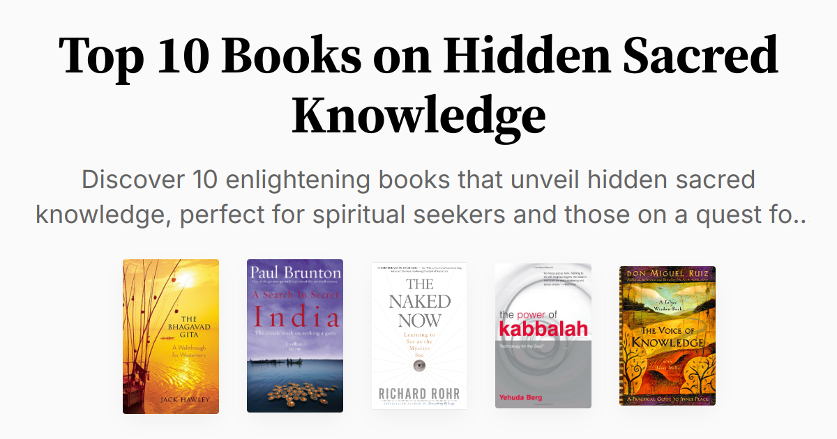 Top 10 Books on Hidden Sacred Knowledge | Summary & Audio