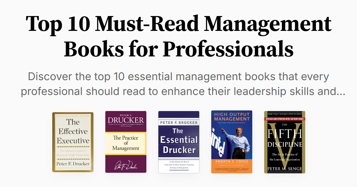 Top 10 Must-Read Management Books for Professionals | Summary & Audio