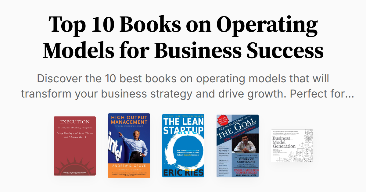 Top 10 Books on Operating Models for Business Success | Summary & Audio