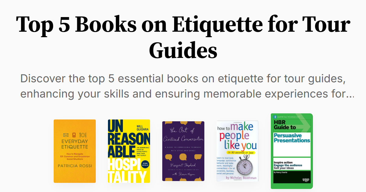 Top 5 Books on Etiquette for Tour Guides | Summary & Audio