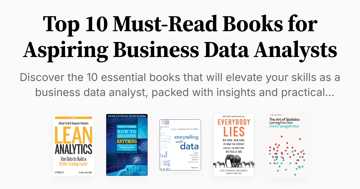 Top 10 Must-Read Books for Aspiring Business Data Analysts | Summary ...