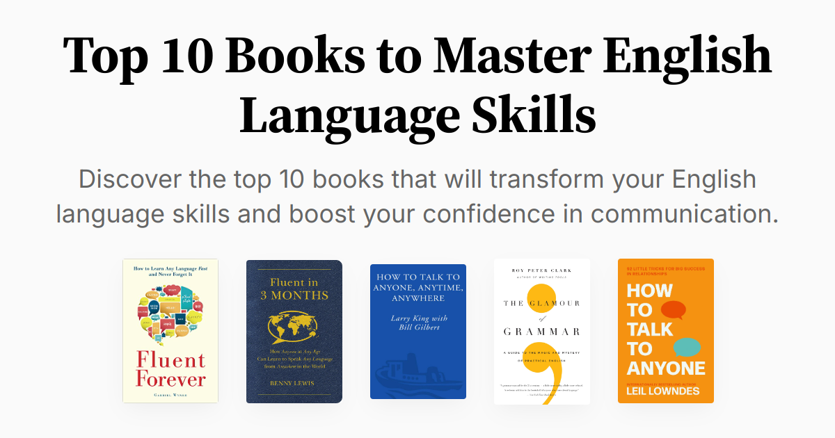 Top 10 Books to Master English Language Skills | Summary & Audio