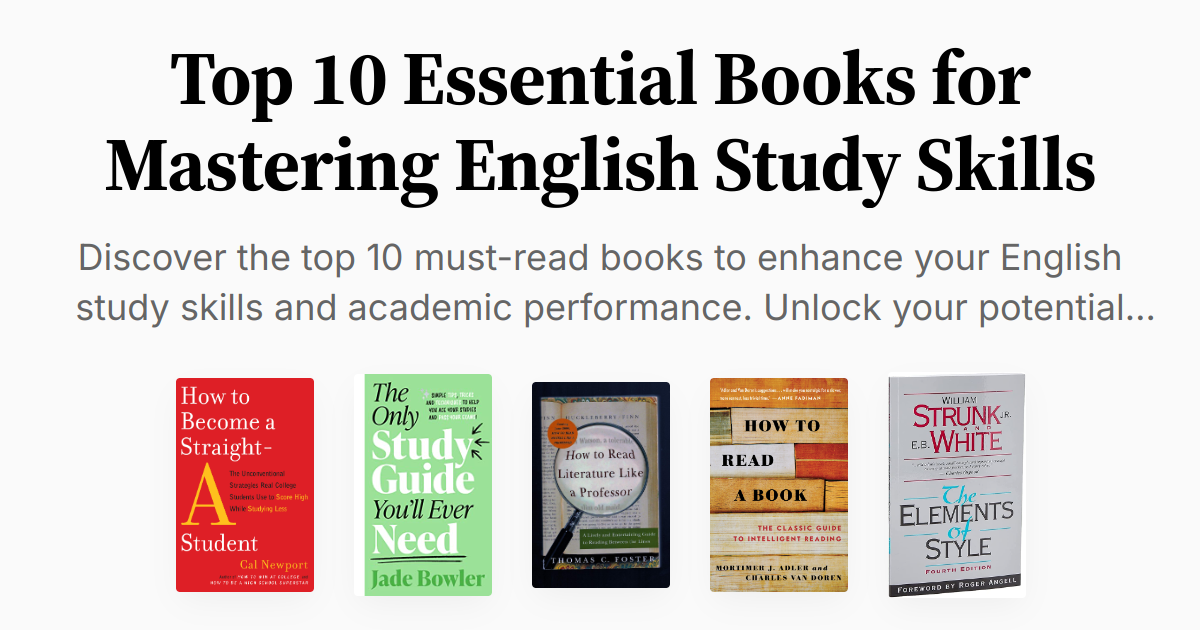 Top 10 Essential Books for Mastering English Study Skills | Summary & Audio
