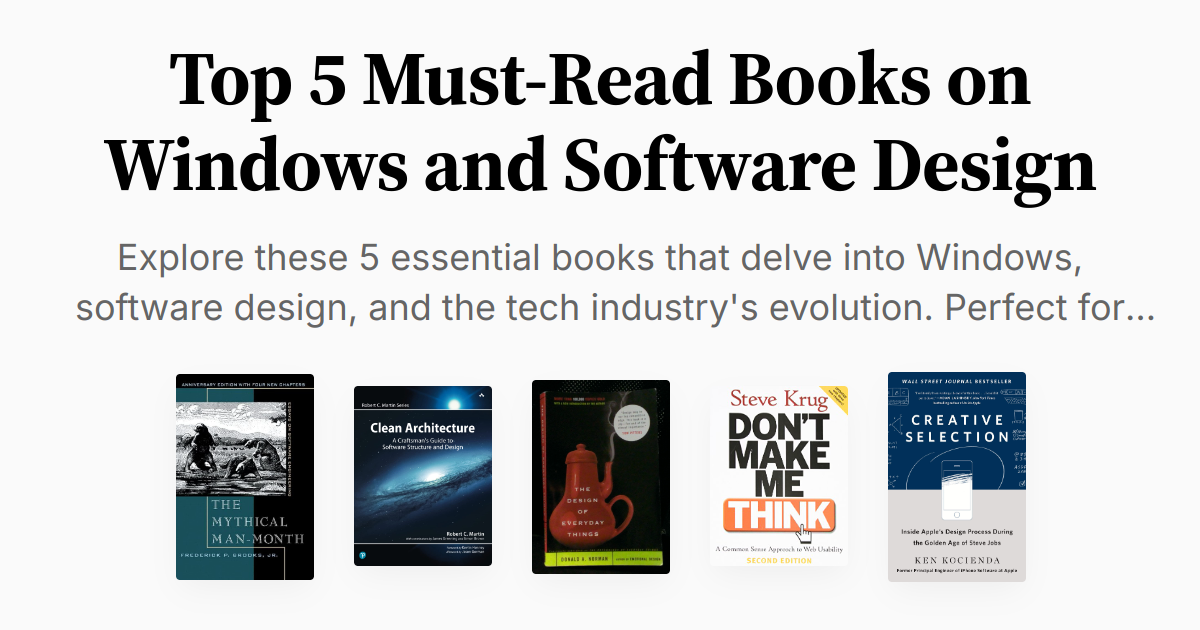 Top 5 Must-Read Books on Windows and Software Design | Summary & Audio