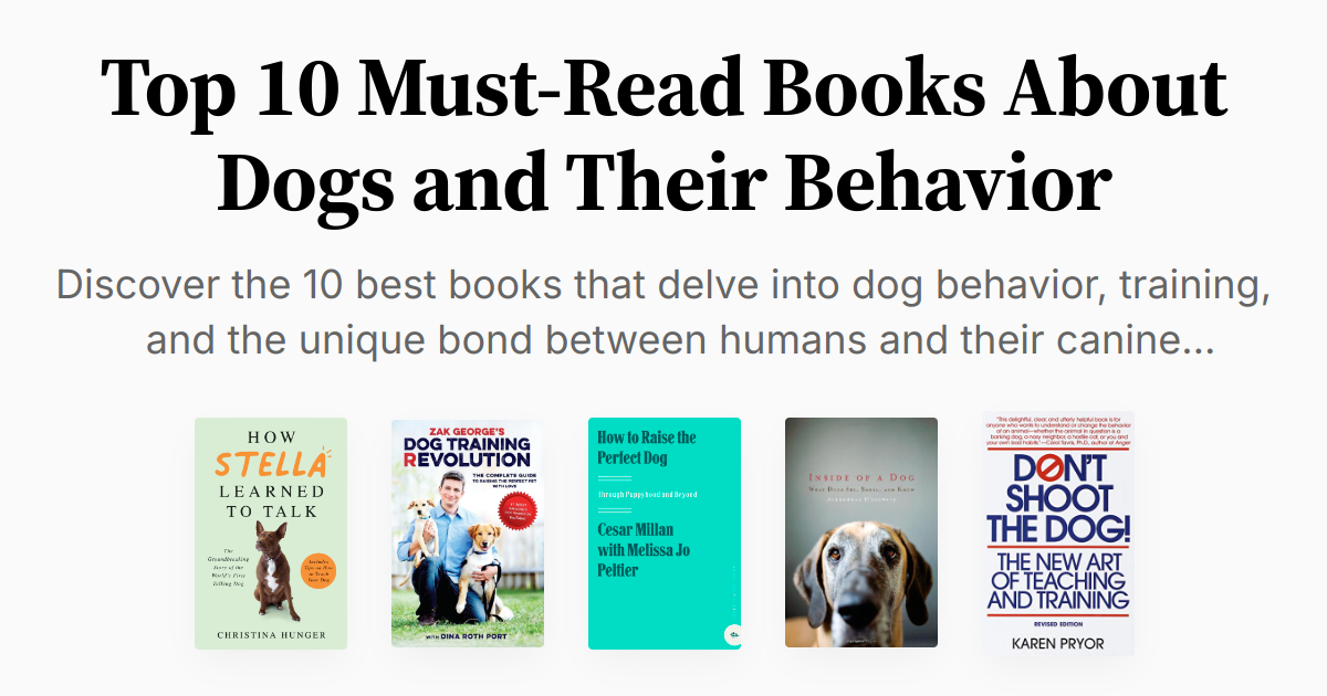 Top 10 Must-Read Books About Dogs and Their Behavior | Summary & Audio