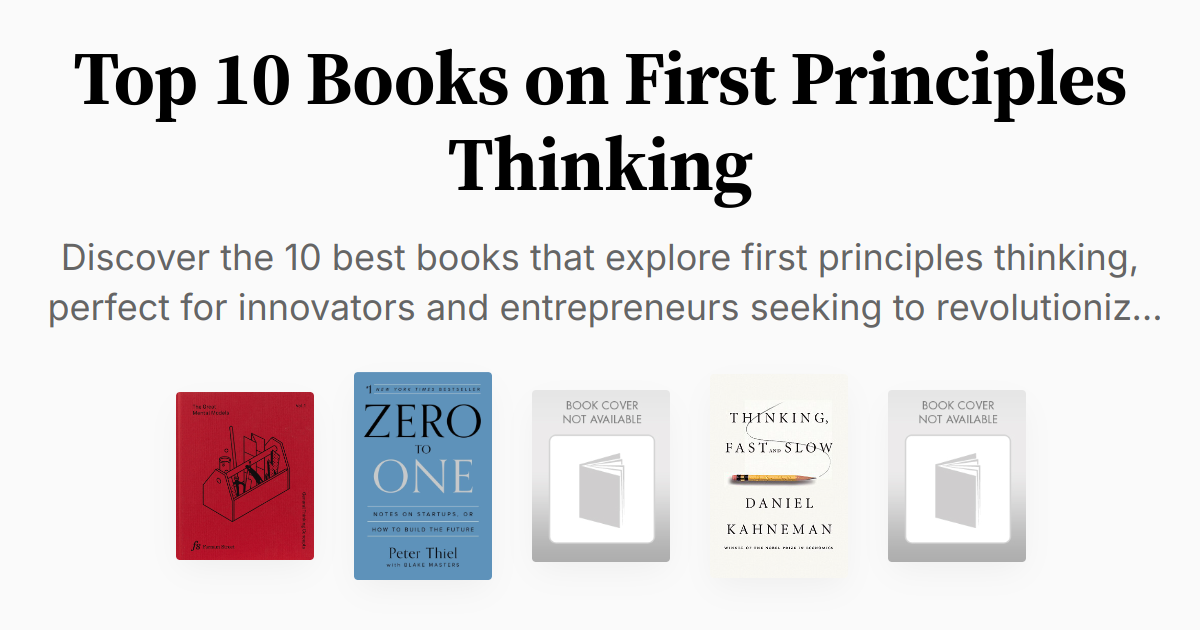 Top 10 Books on First Principles Thinking | Summary & Audio