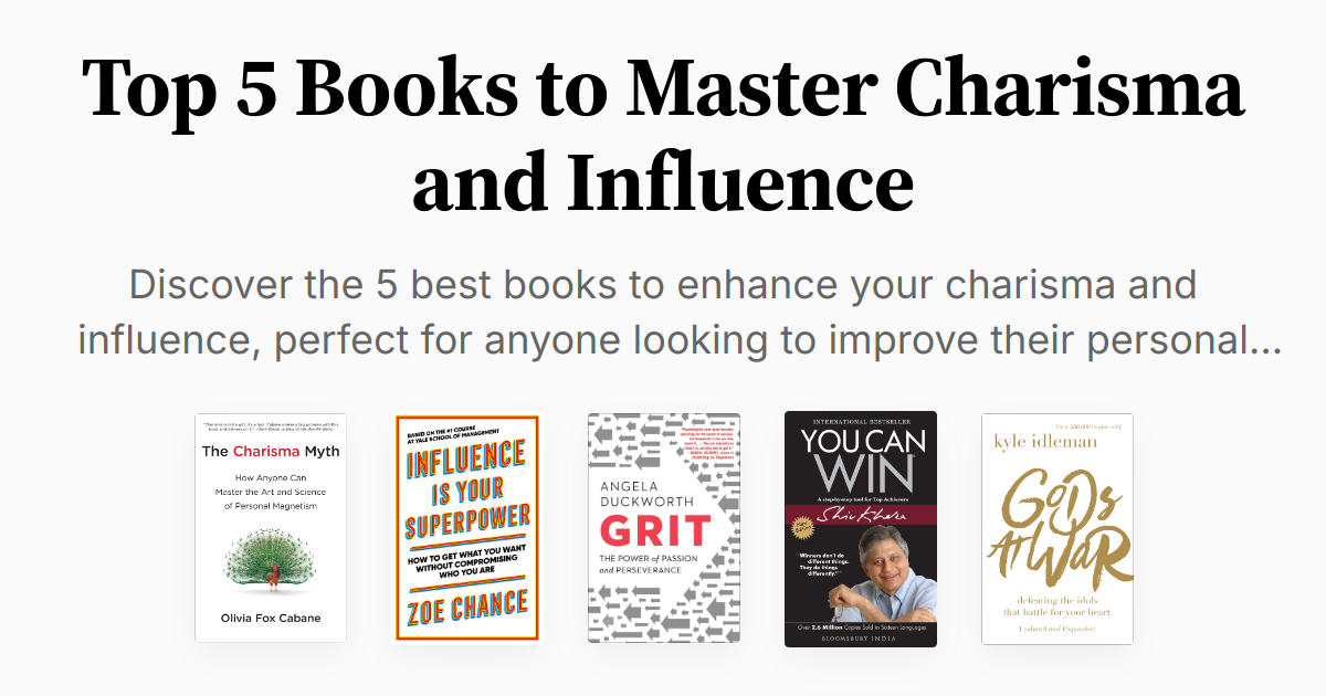 Top 5 Books to Master Charisma and Influence | Summary & Audio
