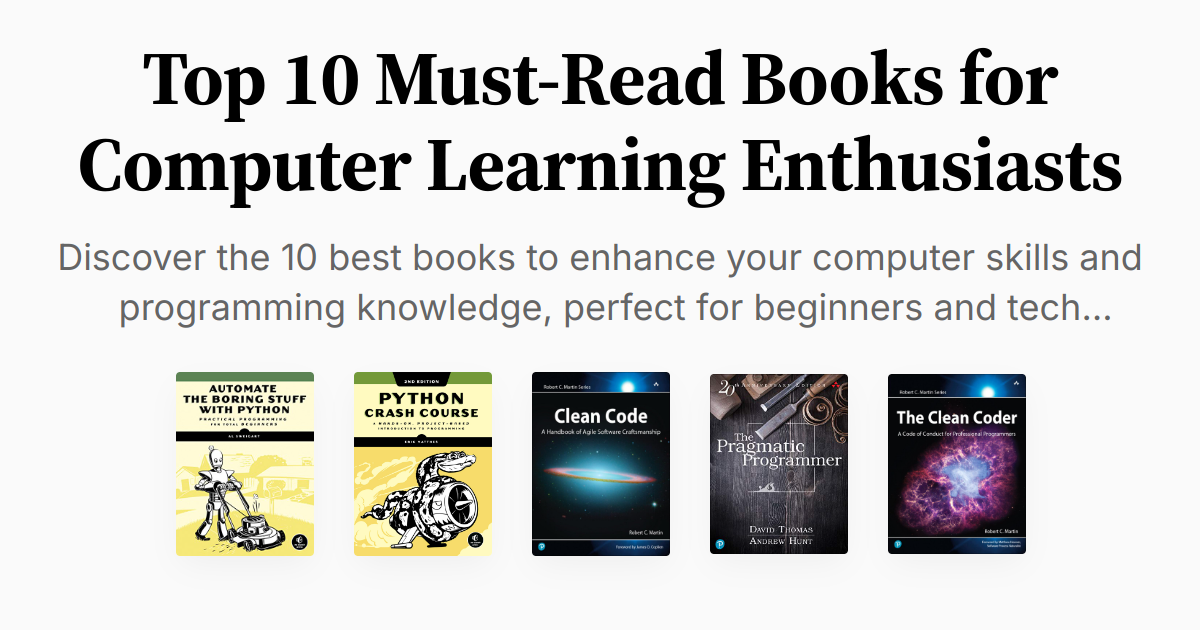Top 10 Must-Read Books for Computer Learning Enthusiasts | Summary & Audio