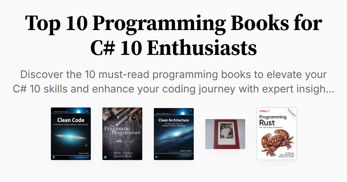 Top 10 Programming Books for C# 10 Enthusiasts | Summary & Audio