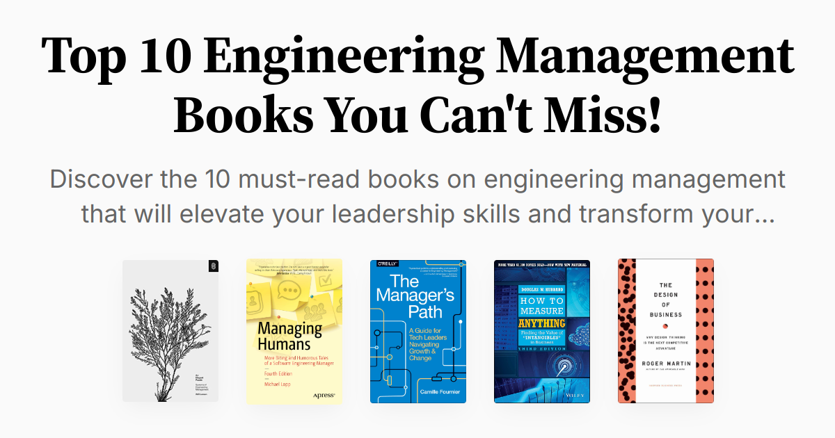 Top 10 Engineering Management Books You Can't Miss! | Summary & Audio