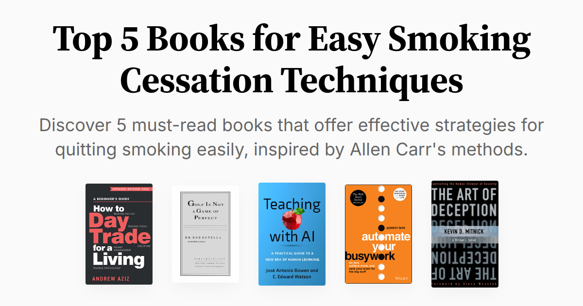 Top 5 Books for Easy Smoking Cessation Techniques | Summary & Audio
