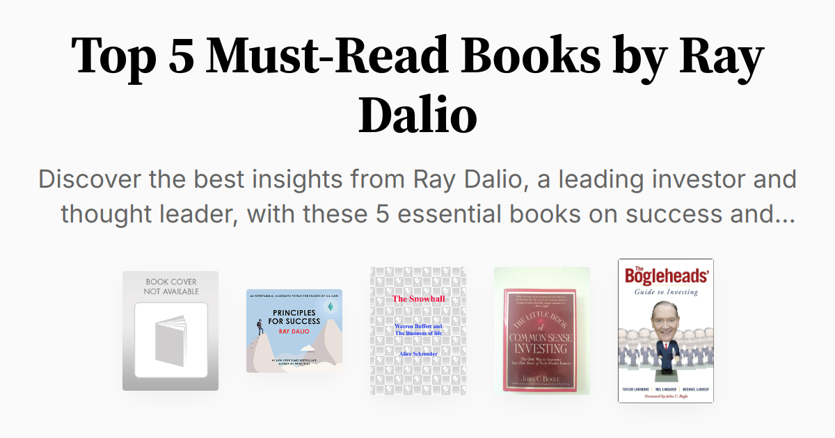 Top 5 Must-Read Books by Ray Dalio | Summary & Audio