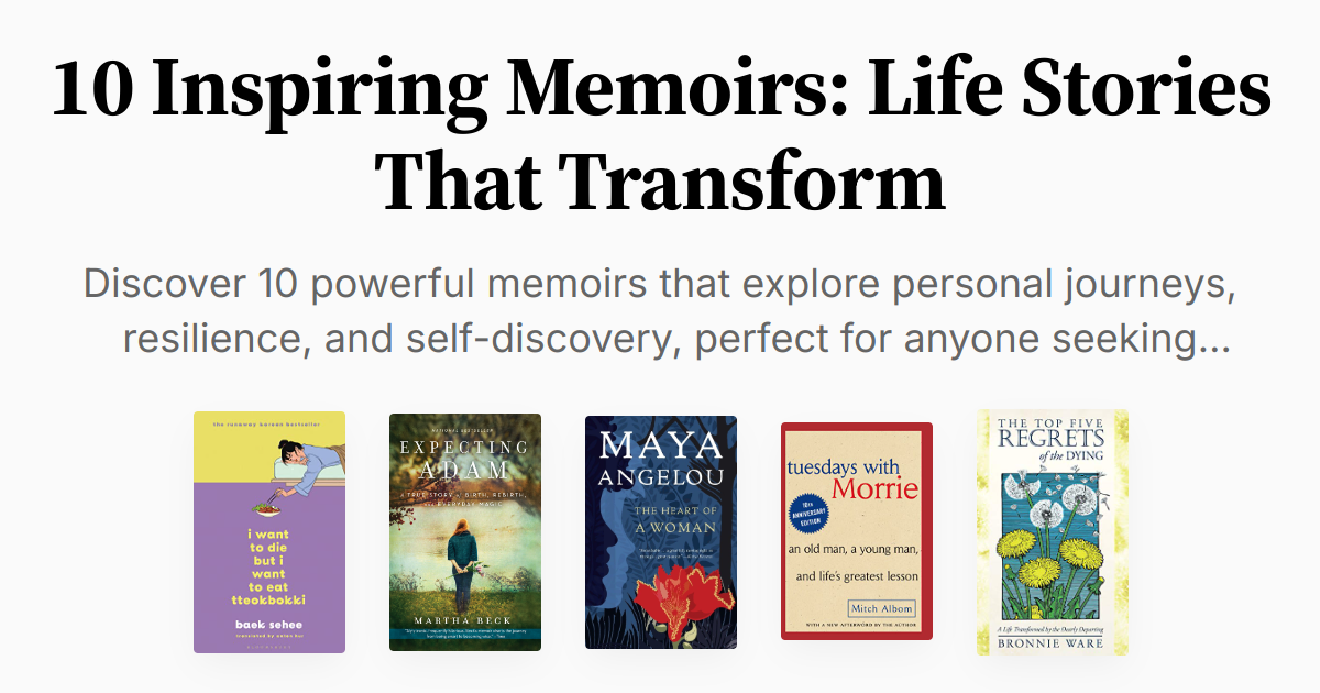 10 Inspiring Memoirs: Life Stories That Transform | Summaries & Audio