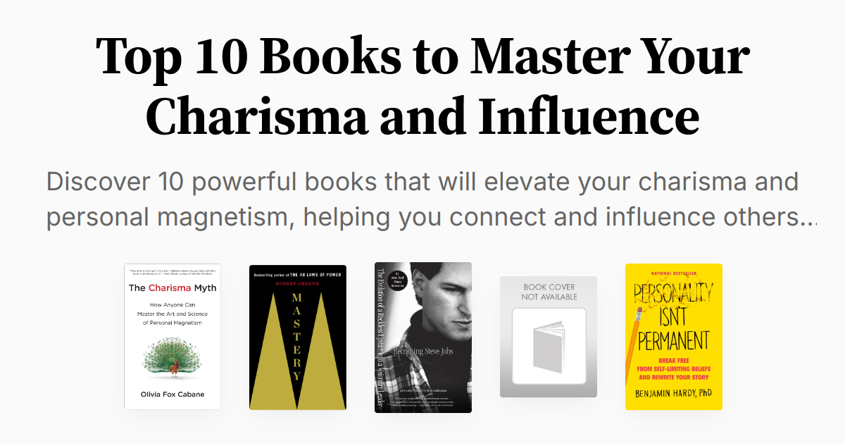 Top 10 Books to Master Your Charisma and Influence | Summary & Audio