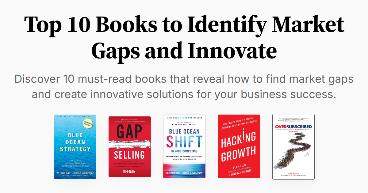 Top 10 Books to Identify Market Gaps and Innovate | Summary & Audio