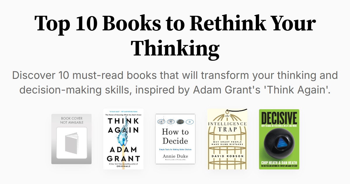 Top 10 Books to Rethink Your Thinking | Summary & Audio