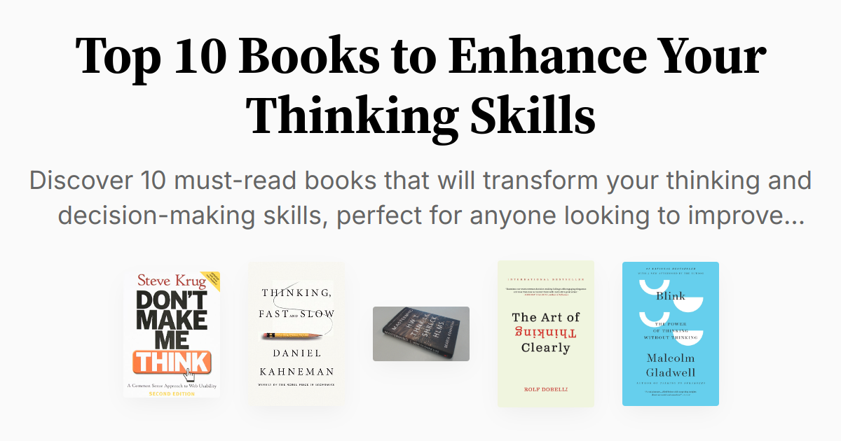 Top 10 Books to Enhance Your Thinking Skills | Summary & Audio