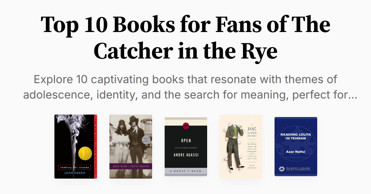 Top 10 Books for Fans of The Catcher in the Rye | Summary & Audio