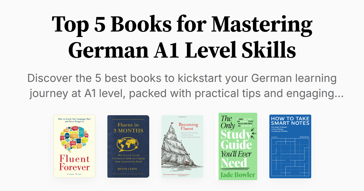 Top 5 Books for Mastering German A1 Level Skills | Summary & Audio