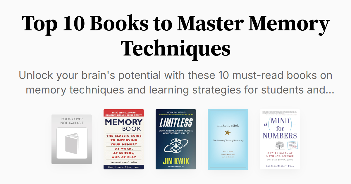 Top 10 Books to Master Memory Techniques | Summary & Audio