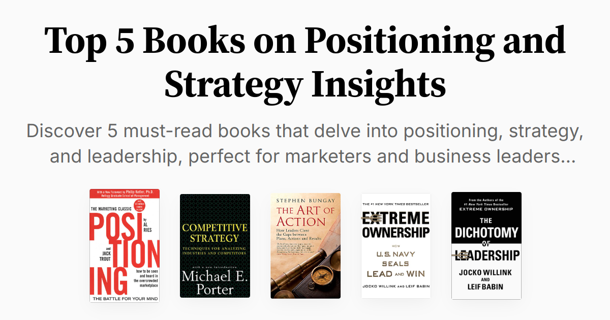Top 5 Books on Positioning and Strategy Insights | Summary & Audio