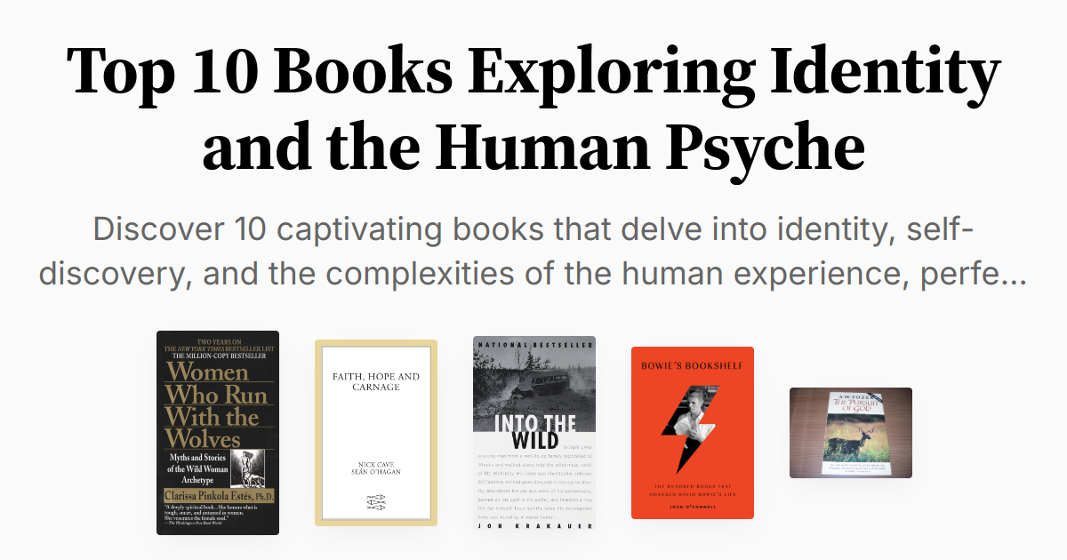 Top 10 Books Exploring Identity and the Human Psyche | Summary & Audio