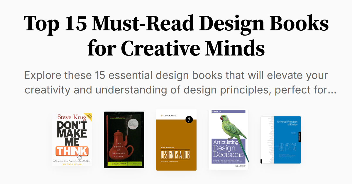 Top 15 Must-Read Design Books for Creative Minds | Summary & Audio