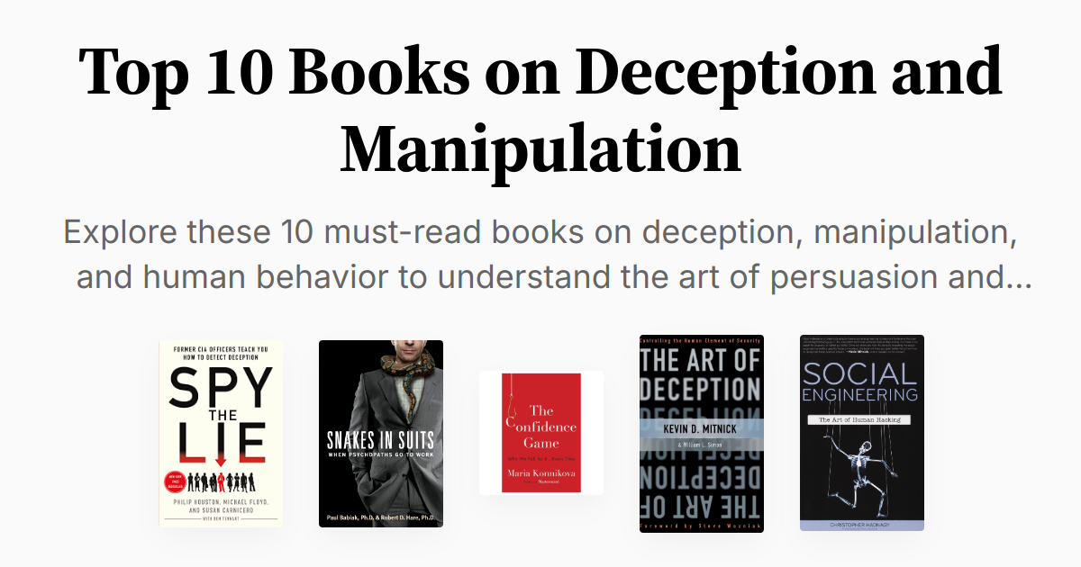 Top 10 Books on Deception and Manipulation | Summary & Audio