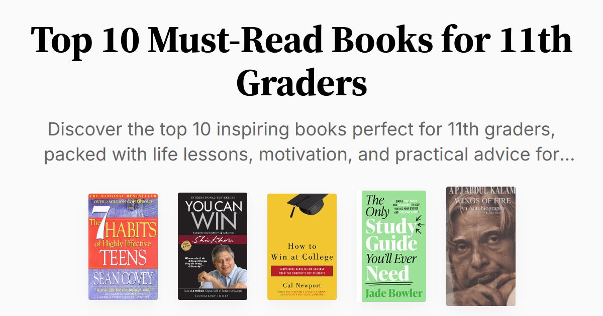 Top 10 Must-Read Books for 11th Graders | Summary & Audio