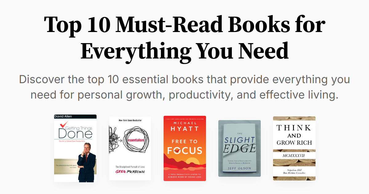 Top 10 Must-Read Books for Everything You Need | Summary & Audio
