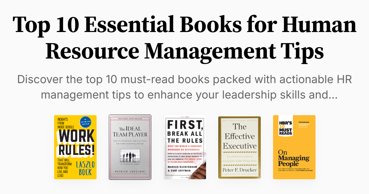 Top 10 Essential Books for Human Resource Management Tips | Summary & Audio
