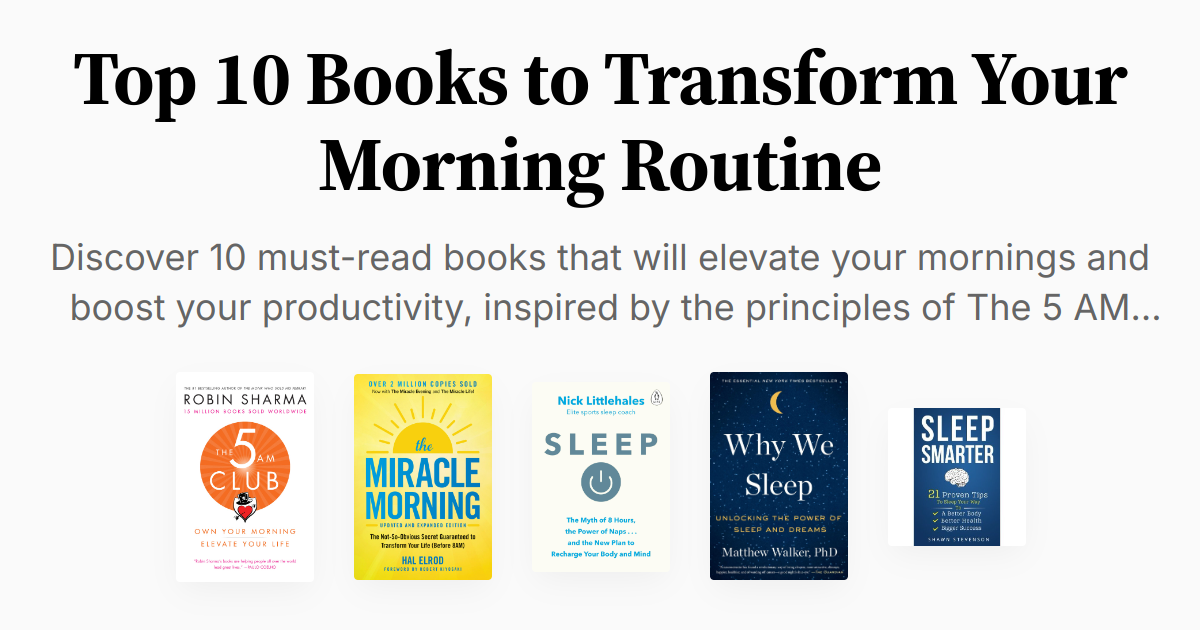 Top 10 Books to Transform Your Morning Routine | Summary & Audio