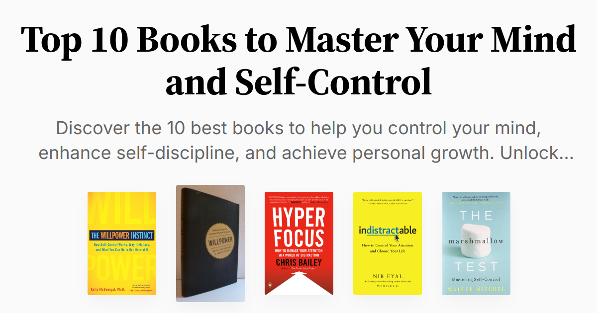 Top 10 Books to Master Your Mind and Self-Control | Summary & Audio