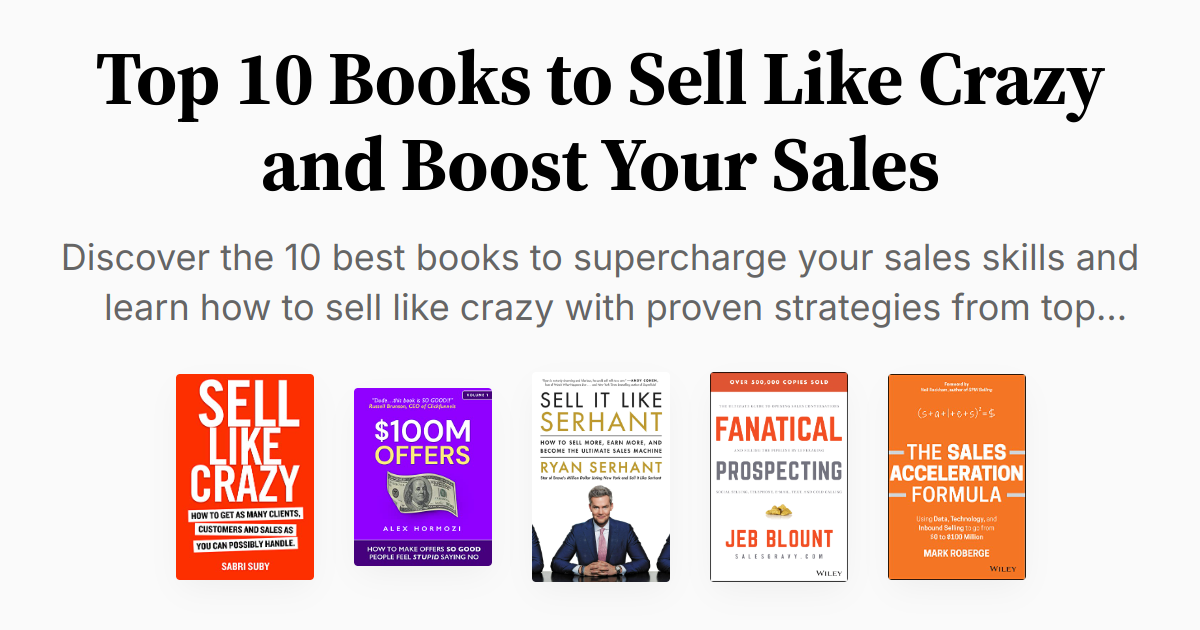 Top 10 Books to Sell Like Crazy and Boost Your Sales | Summary & Audio