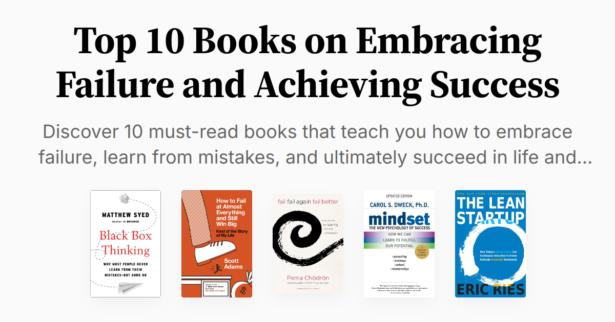 Top 10 Books on Embracing Failure and Achieving Success | Summary & Audio