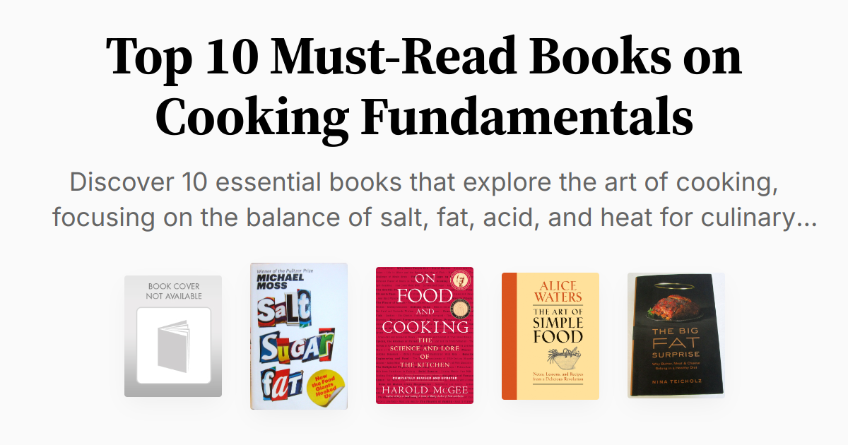 Top 10 Must-Read Books on Cooking Fundamentals | Summary & Audio