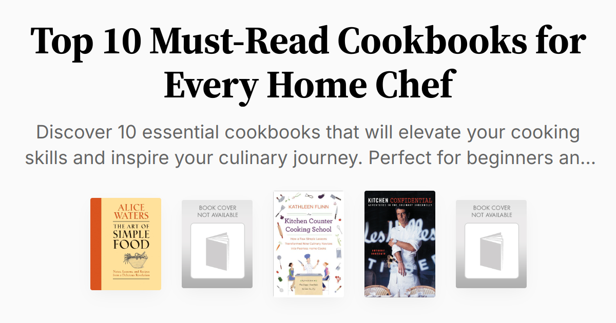 Top 10 Must-Read Cookbooks for Every Home Chef | Summary & Audio