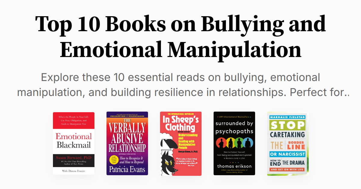 Top 10 Books on Bullying and Emotional Manipulation | Summary & Audio