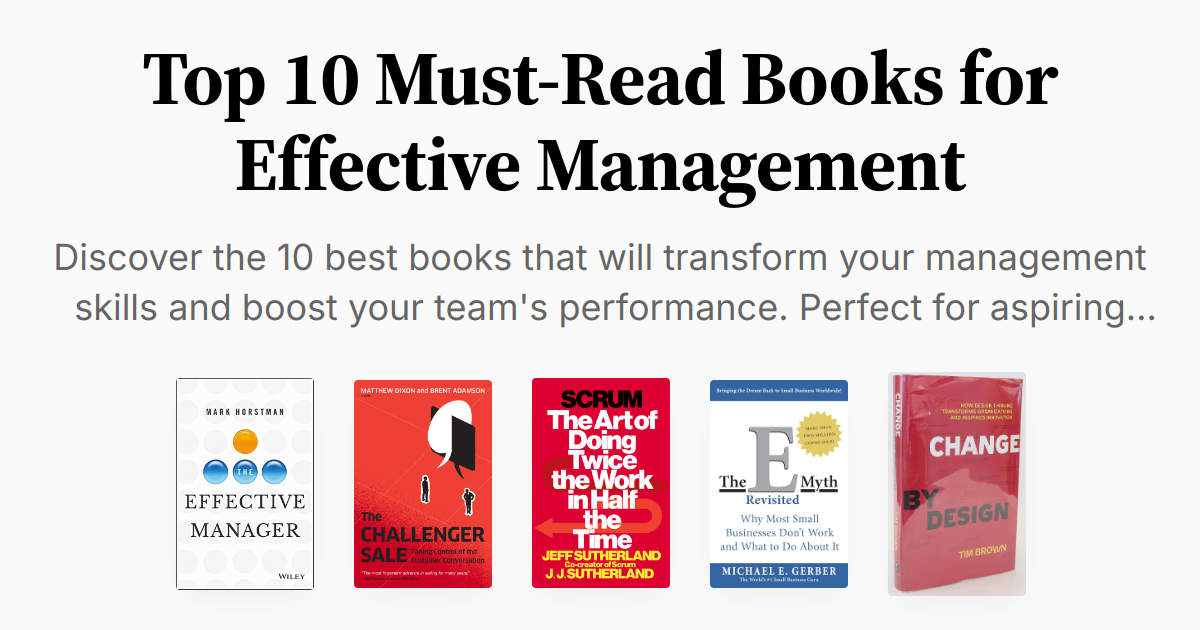 Top 10 Must-Read Books for Effective Management | Summary & Audio