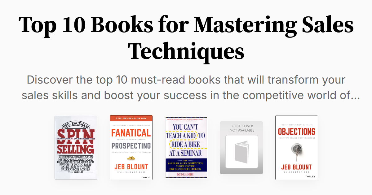 Top 10 Books for Mastering Sales Techniques | Summary & Audio