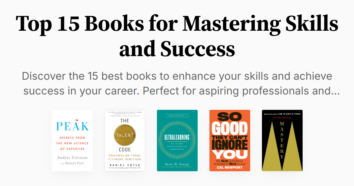 Top 15 Books for Mastering Skills and Success | Summary & Audio
