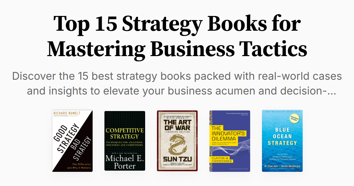 Top 15 Strategy Books for Mastering Business Tactics | Summary & Audio